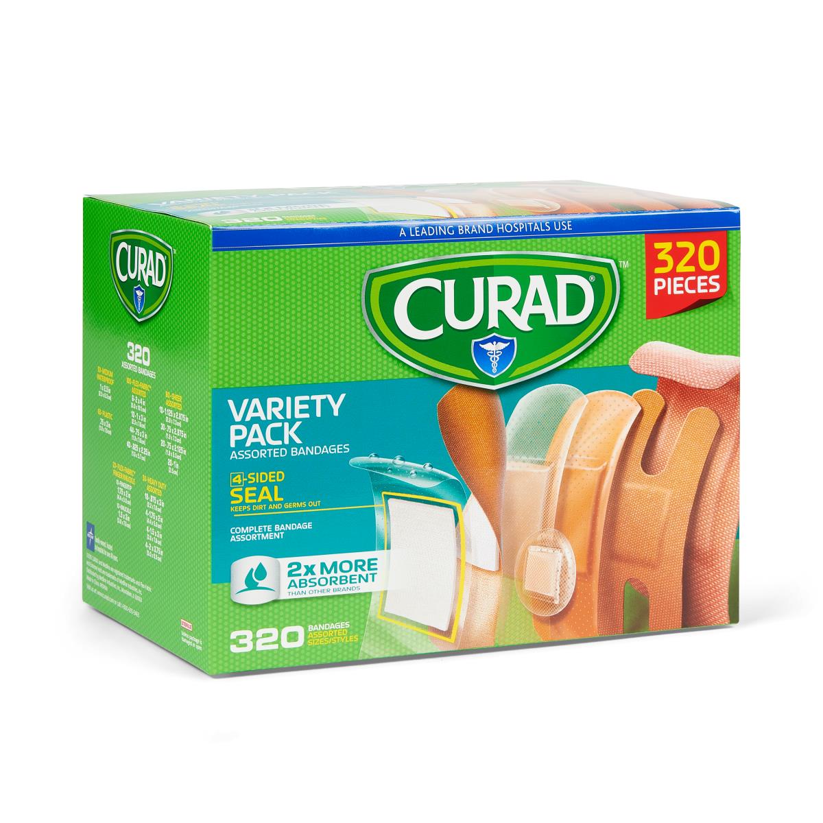 Curad Variety Pack Assorted Bandages Assorted 320ct/box-Case – Home Medix